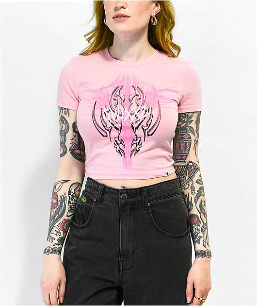 SWIXXZ Electric Pink Crop T-Shirt | Zumiez