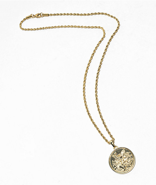 Saint Midas Gold Coin 10" Gold Pendant Necklace | Zumiez