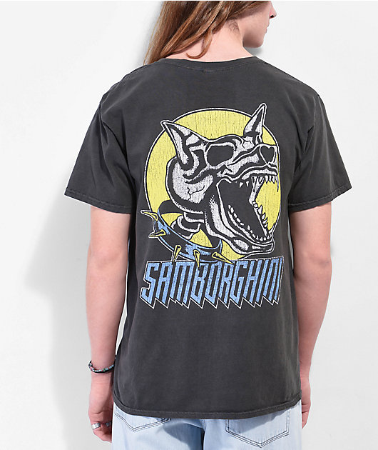 Samborghini Skull Dog Black Wash T-Shirt | Zumiez