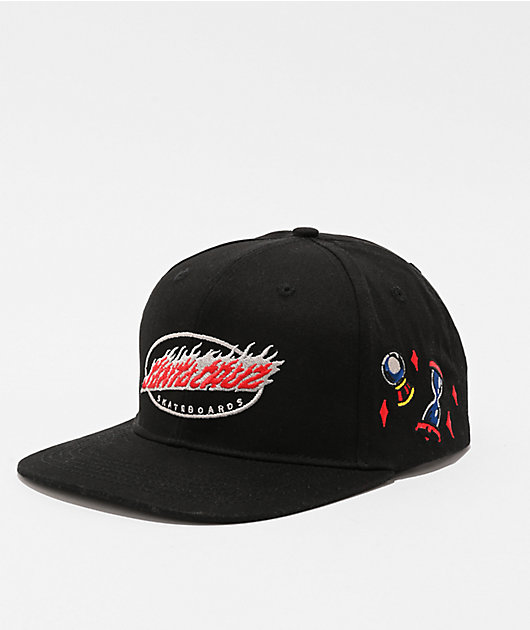 Santa Cruz Delfino Pinball Black Snapback Hat | Zumiez
