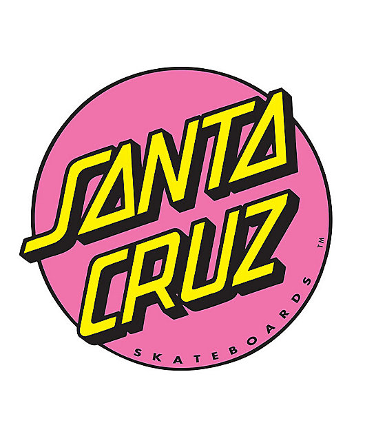 Santa Cruz Dot Clear Pink Sticker | Zumiez