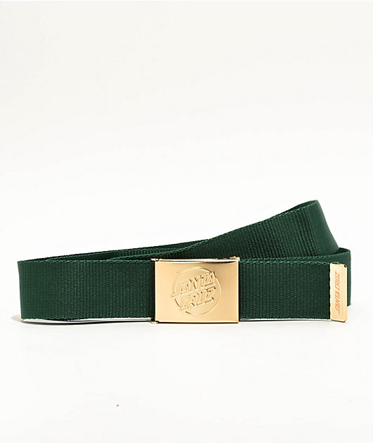 Santa Cruz Opus Dot Gold & Green Web Belt | Zumiez