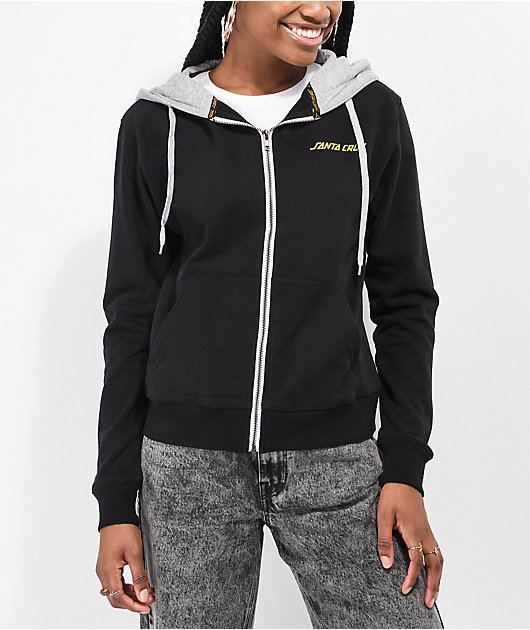 Santa Cruz Ringed Black Zip Hoodie | Zumiez