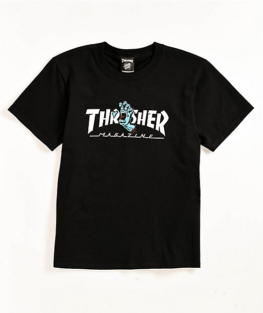 Santa Cruz x Thrasher Kids Screaming Hand Black T-Shirt | Zumiez