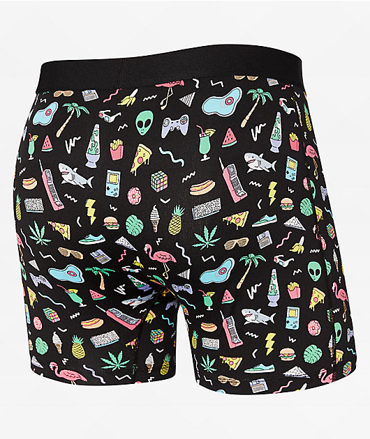 Saxx Daytripper Fun Bits Black Boxer Briefs | Zumiez