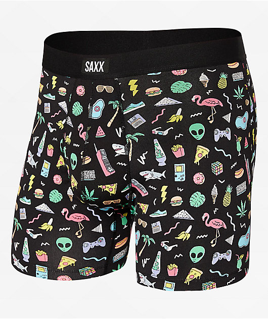 Saxx Daytripper Fun Bits Black Boxer Briefs | Zumiez