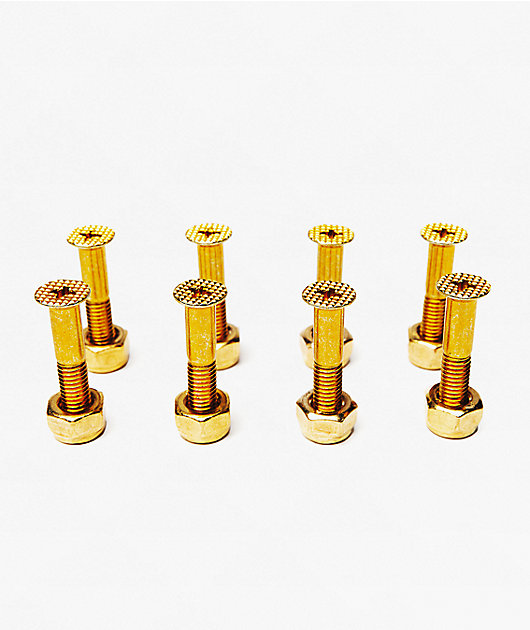 Screw City 1" Amber Gold Skateboard Hardware | Zumiez