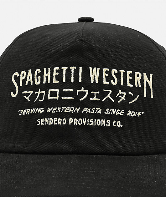 Sendero Spaghetti Western Black Strapback Hat | Zumiez