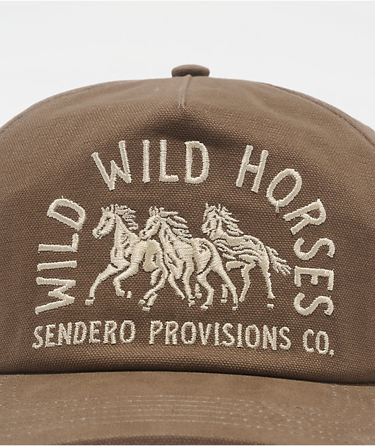 Sendero Wild Wild Horses Brown Snapback Hat | Zumiez
