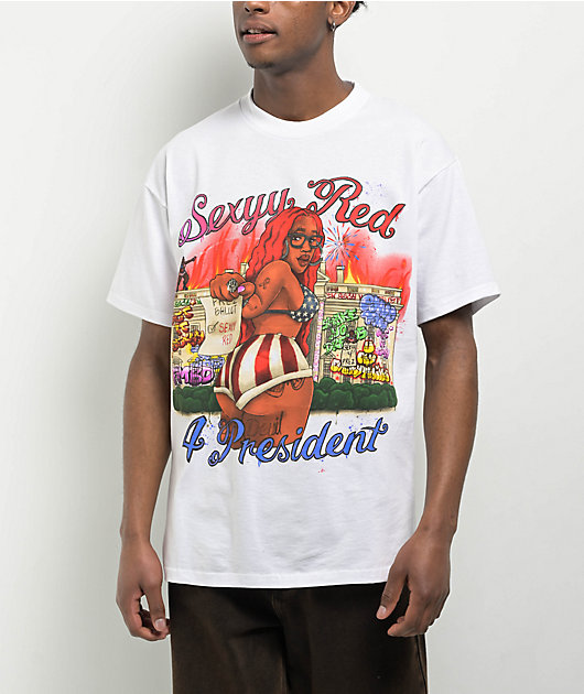 Sexyy Red For President White T-Shirt | Zumiez