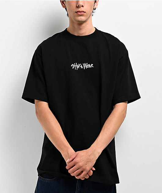 Shaka Wear Embroidered Logo Black Heavyweight T-Shirt | Zumiez