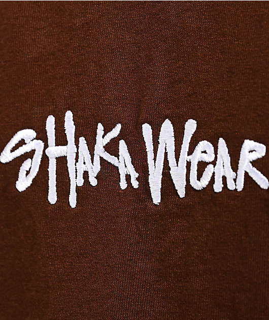 Shaka Wear Embroidered Logo Brown Heavyweight T-Shirt | Zumiez