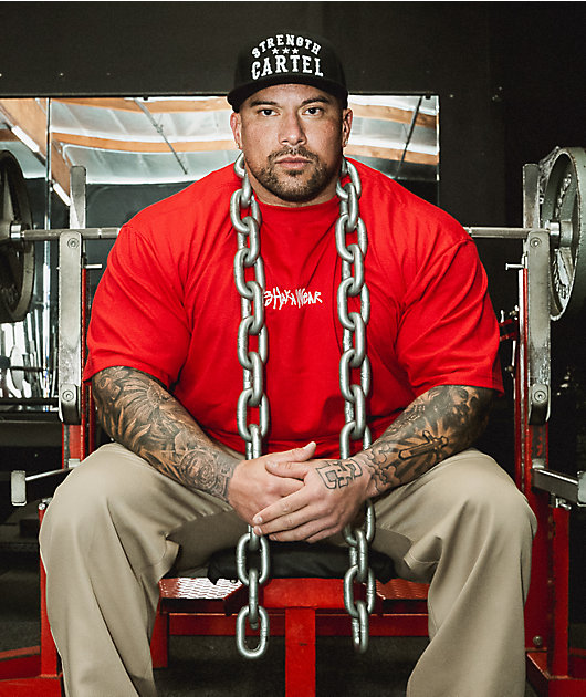 Shaka Wear Embroidered Logo Red Heavyweight T-Shirt | Zumiez