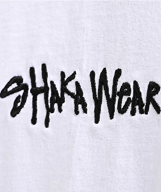 Shaka Wear Embroidered Logo White Heavyweight T-Shirt | Zumiez