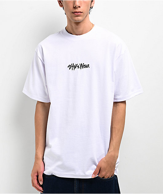 Shaka Wear Embroidered Logo White Heavyweight T-Shirt | Zumiez