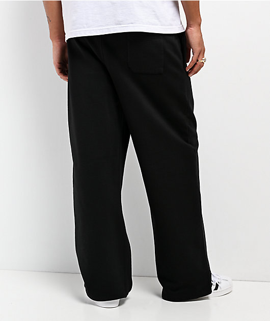 Shaka Wear Pleated Garment Dye Black Sweatpants | Zumiez