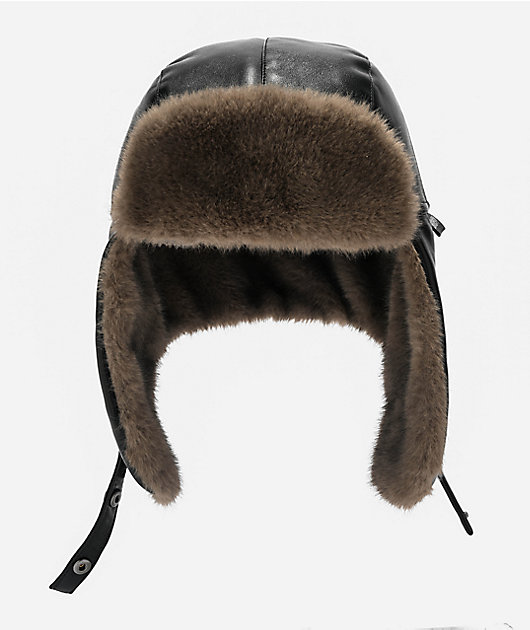 Sheisty Leather Trapper Black Fur Hat | Zumiez