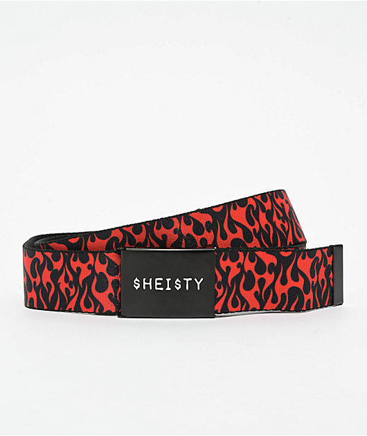 Sheisty Fireball Black & Red Web Belt | Zumiez