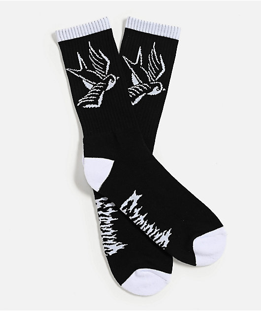 Sheisty Swallow Black Crew Socks | Zumiez