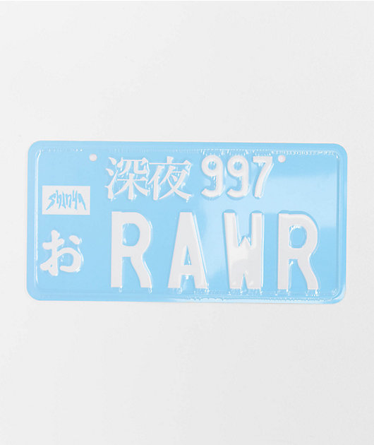 Shinya RAWR Blue License Plate | Zumiez