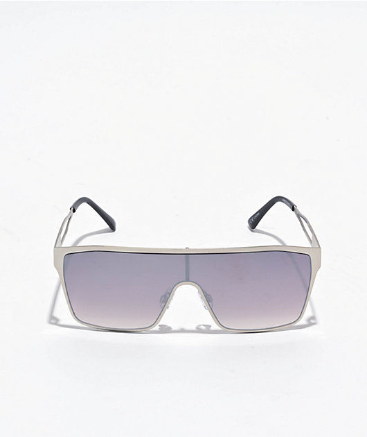 Silver Metallic Shield Sunglasses | Zumiez
