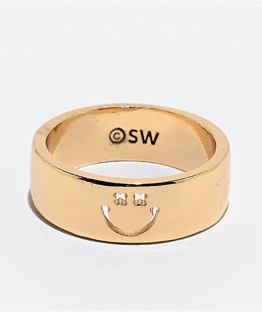 Smiley Cutout Band Gold Ring | Zumiez