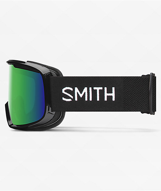 Smith Frontier Black & Green Sol-X Mirror Snowboard Goggles | Zumiez