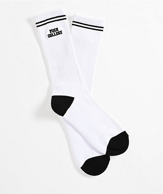 Some Kids F College White & Black Crew Socks | Zumiez