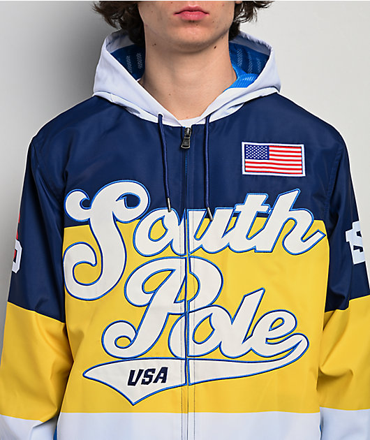 Southpole SP91 Navy & White Windbreaker Jacket | Zumiez