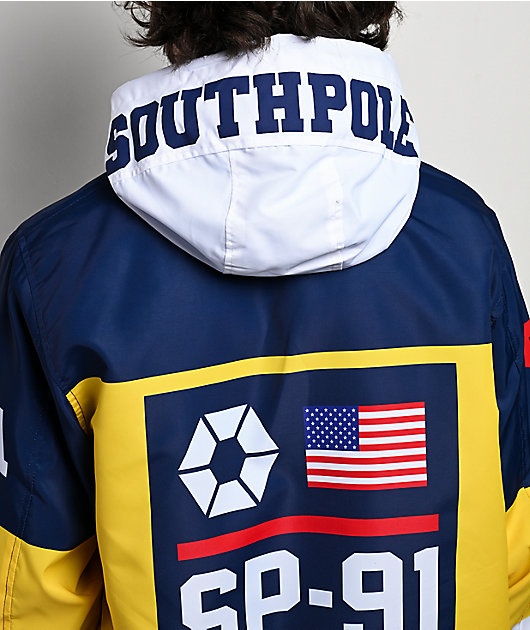 Southpole SP91 Navy & White Windbreaker Jacket | Zumiez