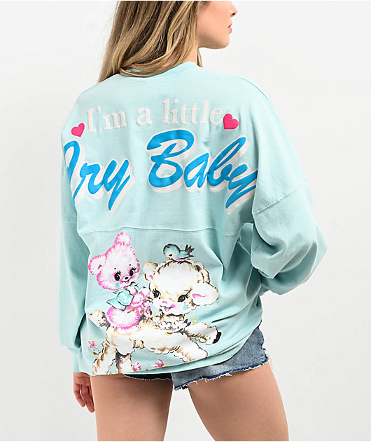 Spirit Jersey Cry Baby Light Blue Long Sleeve T-Shirt | Zumiez