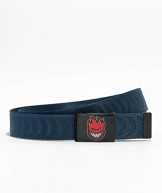 Spitfire Big Head Crescent Blue Web Belt | Zumiez