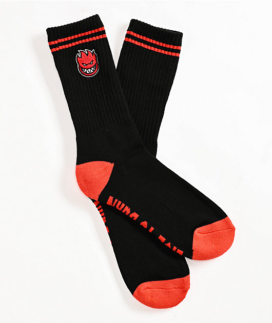 Spitfire Bighead Black & Red Crew Socks | Zumiez