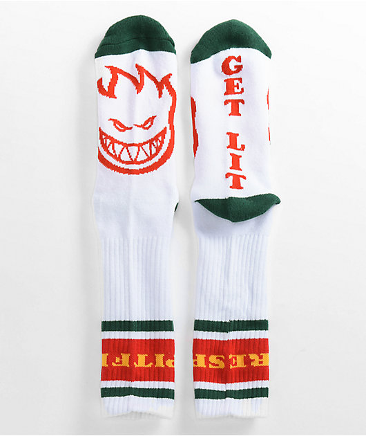 Spitfire Classic 87 Green & White Crew Socks | Zumiez