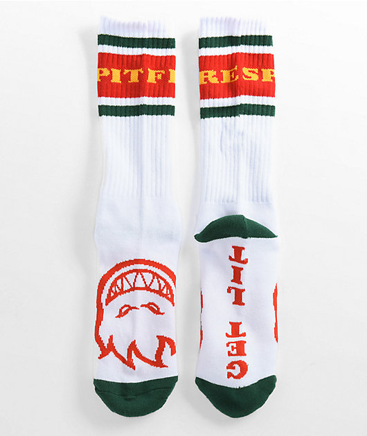 Spitfire Classic 87 Green & White Crew Socks | Zumiez