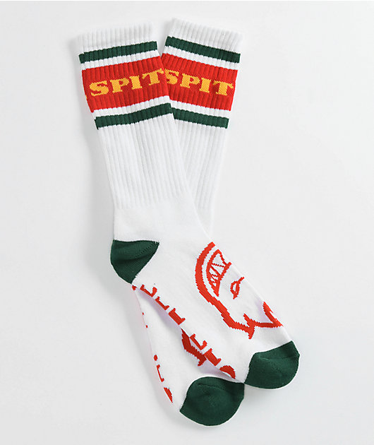 Spitfire Classic 87 Green & White Crew Socks | Zumiez