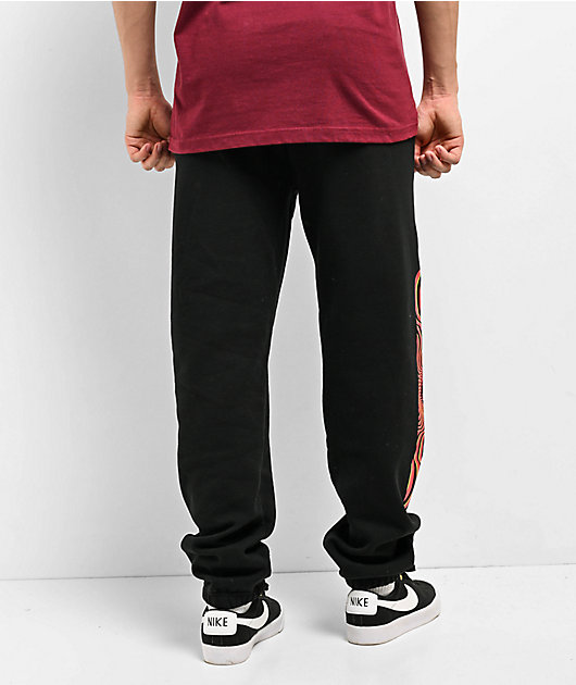 Spitfire Classic Overlay Black Sweatpants | Zumiez