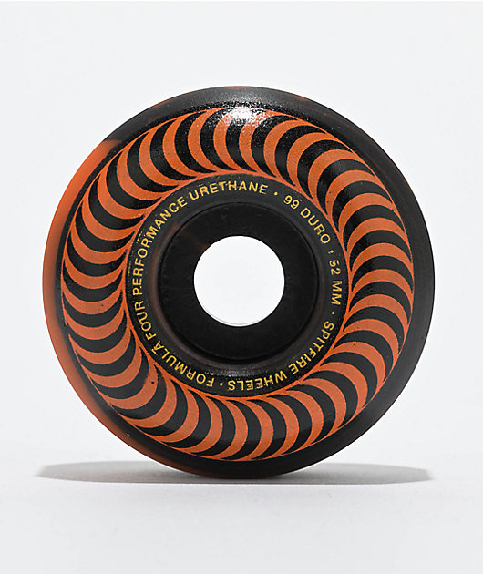 Spitfire Formula Four Classic Swirl Black & Orange 52mm 99a Skateboard ...