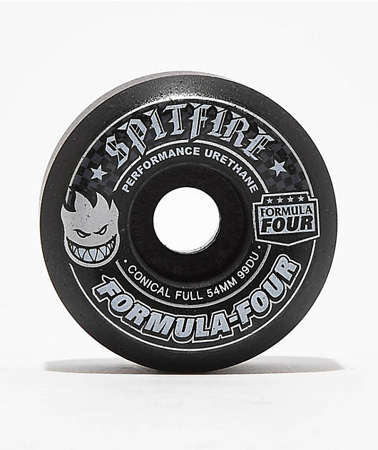 Spitfire Formula Four Full Conical 54mm 99a Black Skateboard Wheels ...