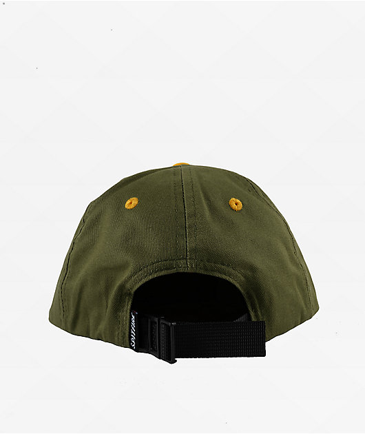 Spitfire Lil Bighead Olive & Gold Strapback Hat | Zumiez