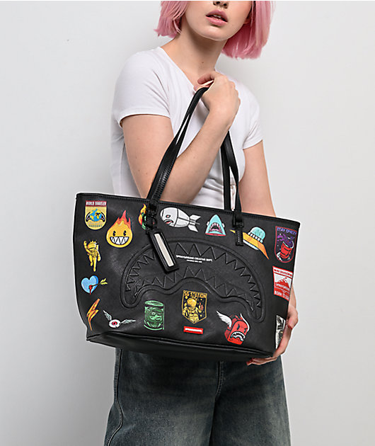 Sprayground Cargo Patches Black Tote Bag | Zumiez