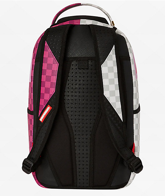 Sprayground Checker Split Pink & Cream Backpack | Zumiez