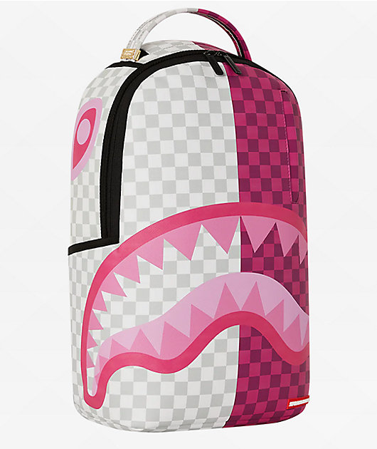 Sprayground Checker Split Pink & Cream Backpack | Zumiez