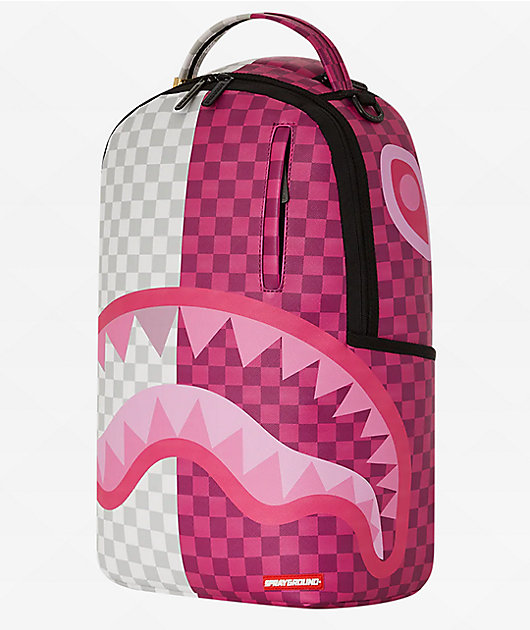 Sprayground Checker Split Pink & Cream Backpack | Zumiez