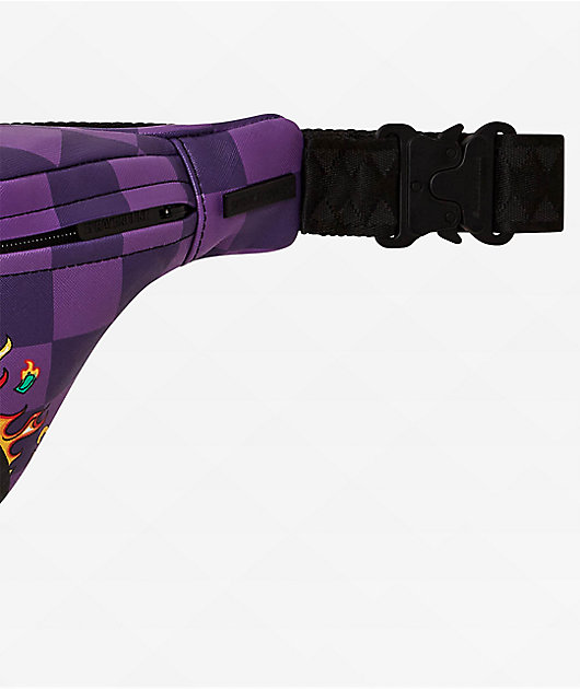 Sprayground Crazy Eyes Black & Purple Fanny Pack | Zumiez