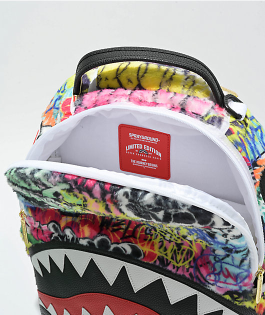 Sprayground Graffiti Faux Fur Backpack | Zumiez