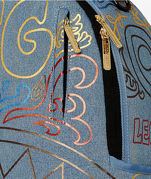 Sprayground Metallic Printed Denim Backpack | Zumiez