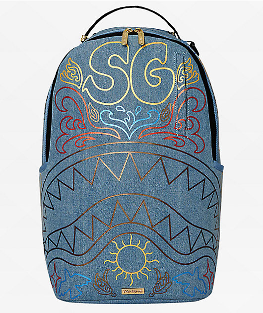 Sprayground Metallic Printed Denim Backpack | Zumiez