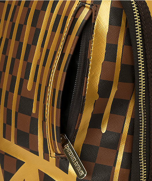 Sprayground Paris Paint Deluxe Brown Leather Backpack | Zumiez
