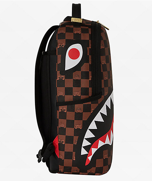 Sprayground Peeking Checker Brown Backpack | Zumiez
